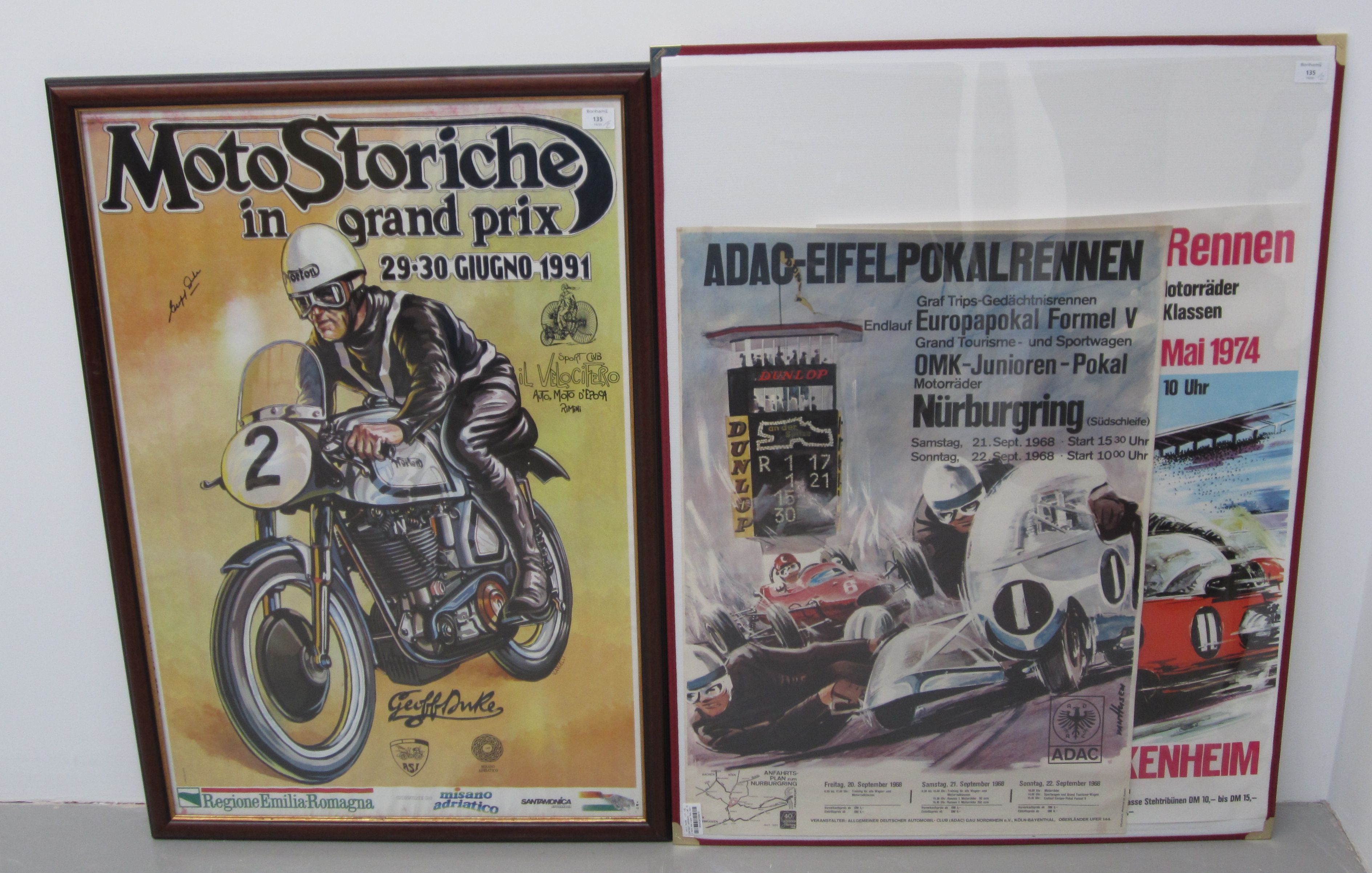 Bonhams Cars : A Geoff Duke signed 'Moto Storiche in Grand Prix 1991 ...