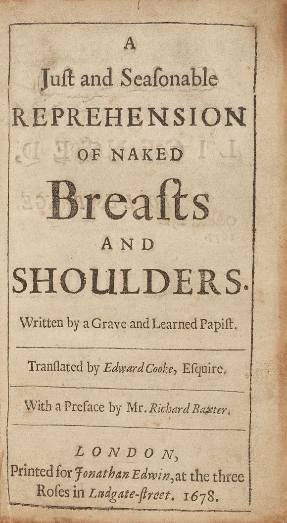 Bonhams : BOILEAU (JACQUES) A Just and Seasonable Reprehension of Naked ...