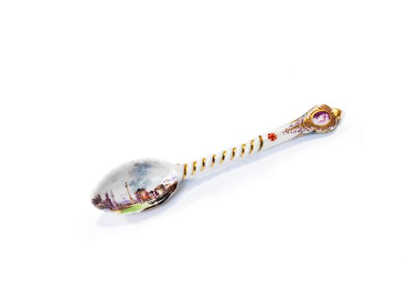 Bonhams : A rare Meissen spoon, circa 1735