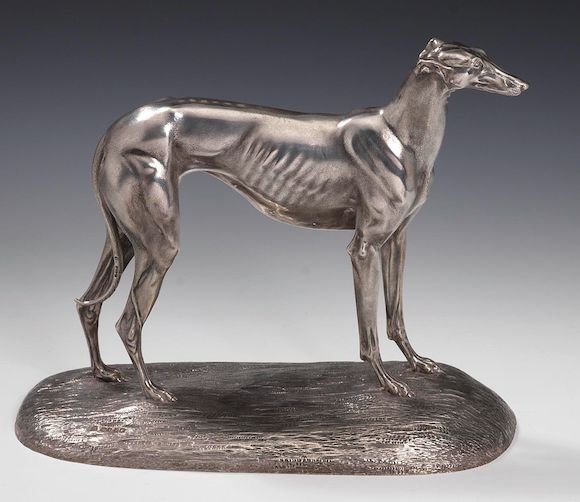 Bonhams : A Victorian silver model of a greyhound, by Robert Garrard ...