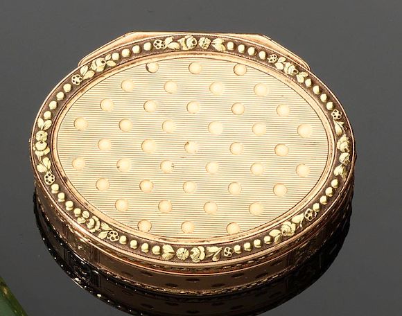 Bonhams : A late 18th/early 19th century German vari-coloured gold oval ...