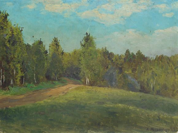 Bonhams : Dimitri Emil'evich Marten (Russian, 1860-1918) Forest landscape
