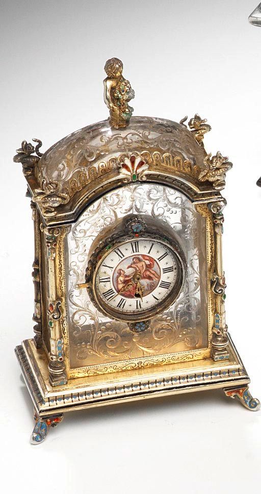 Bonhams : A 19th century Austrian silver-gilt enamelled and rock ...