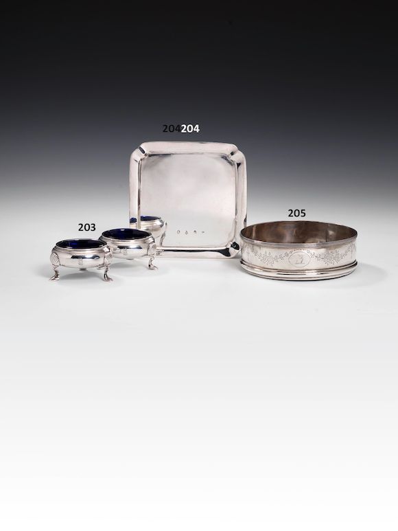 Bonhams : A George II Irish silver waiter, John Hamilton, Dublin, date ...