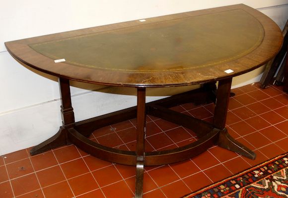 Bonhams : A mahogany semi-circular side table,