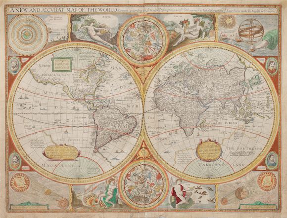 Bonhams : MAPS - WORLD. SPEED (JOHN) A New and Accurat Map of the World ...