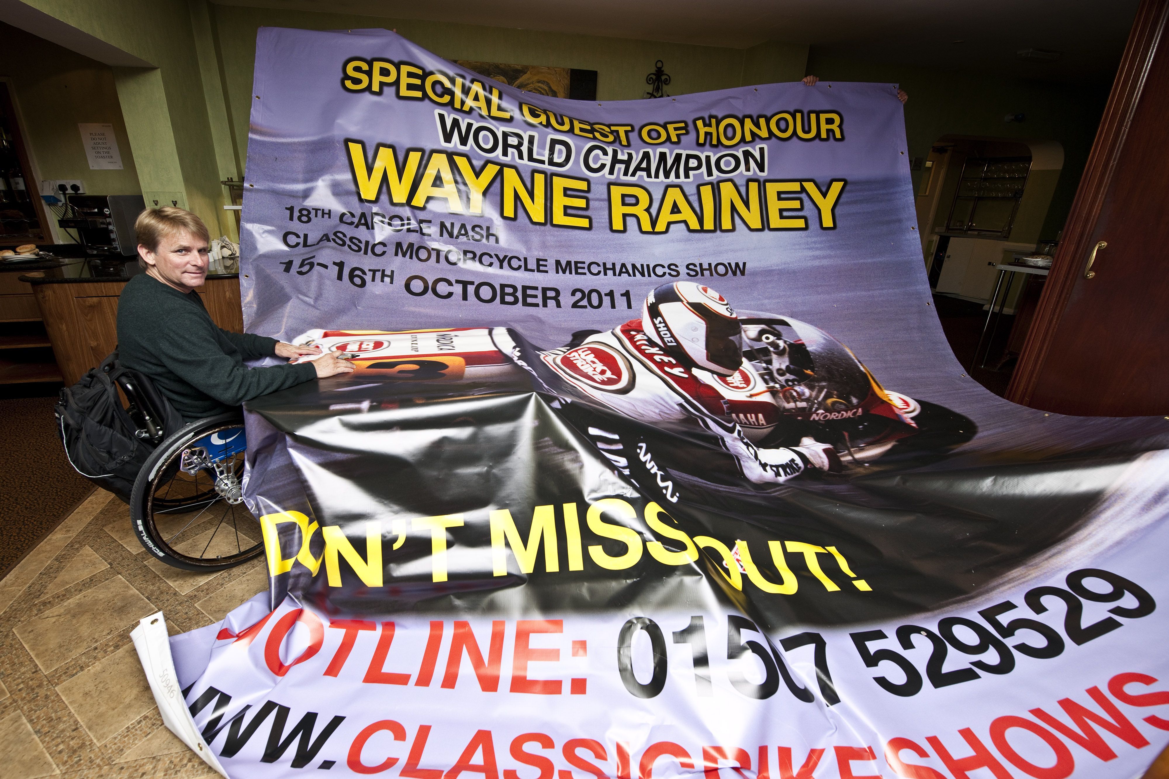 Bonhams Cars : A 'World Champion Wayne Rainey' signed banner, To be ...