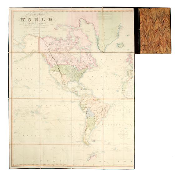 Bonhams : WORLD MAP TEESDALE (HENRY) A New Chart of the World on Mercator's Projection, with the ...