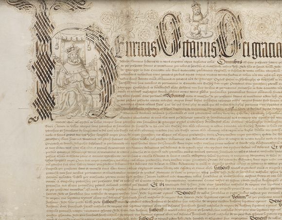 Bonhams : HENRY VIII. Initial letter portrait of Henry VIII, showing ...