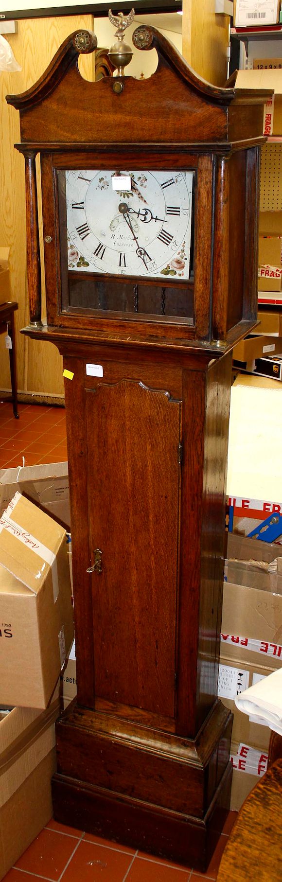 Bonhams : An early 19th Century oak longcase clock,with painted square ...