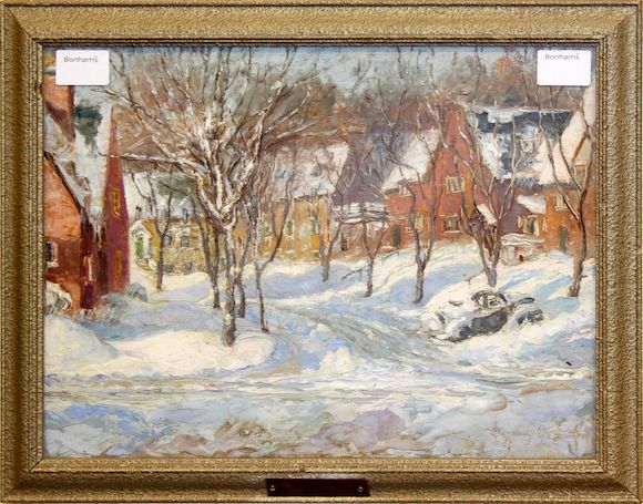 Bonhams : Sydney March (British, 1875-1968) Montreal Winter 30cm x 40cm.