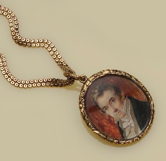 Bonhams : An early-mid 19th century portrait miniature locket