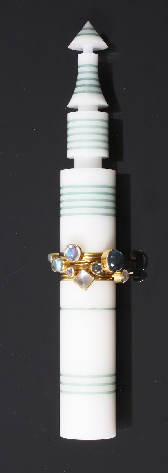 Bonhams : A collection of eight aquamarine and moonstone rings by Wendy ...