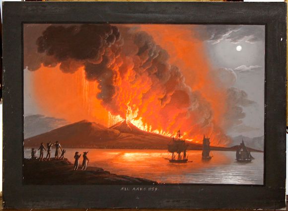 Bonhams : Unknown artist, 18th century Volcanic eruption in Mexico ...