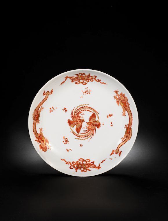 Bonhams : A Meissen dish from the 'Red Dragon' service for the Saxon ...