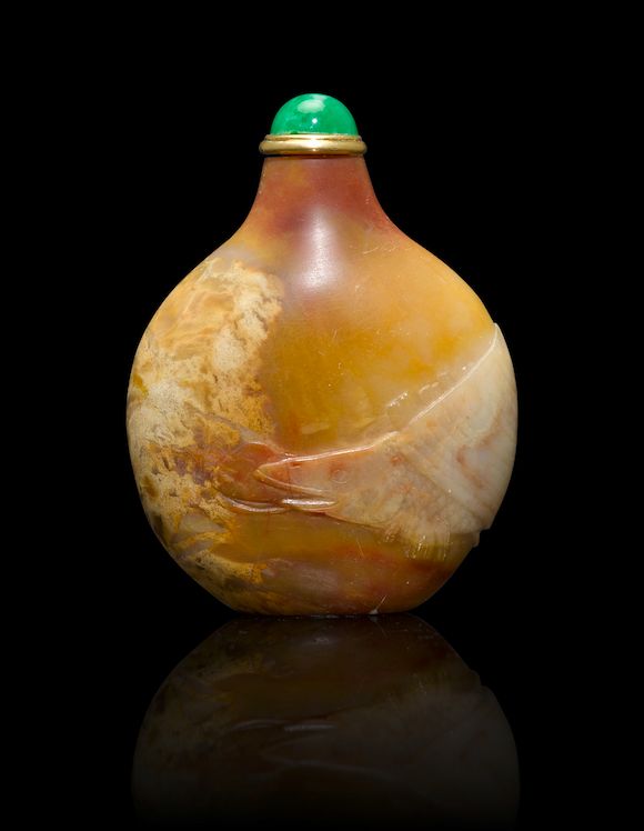 Bonhams : A soapstone 'shellfish' snuff bottle Mid Qing dynasty