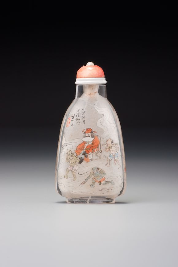 Bonhams : An inside-painted rock-crystal 'Zhong Kui' snuff bottle Ye ...
