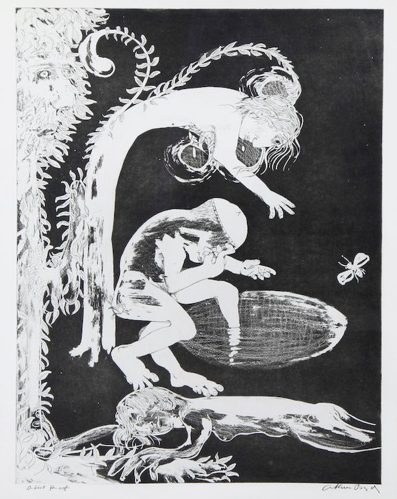 Bonhams : Arthur Boyd (1920-1999) Woman and child Etching with aquatint ...