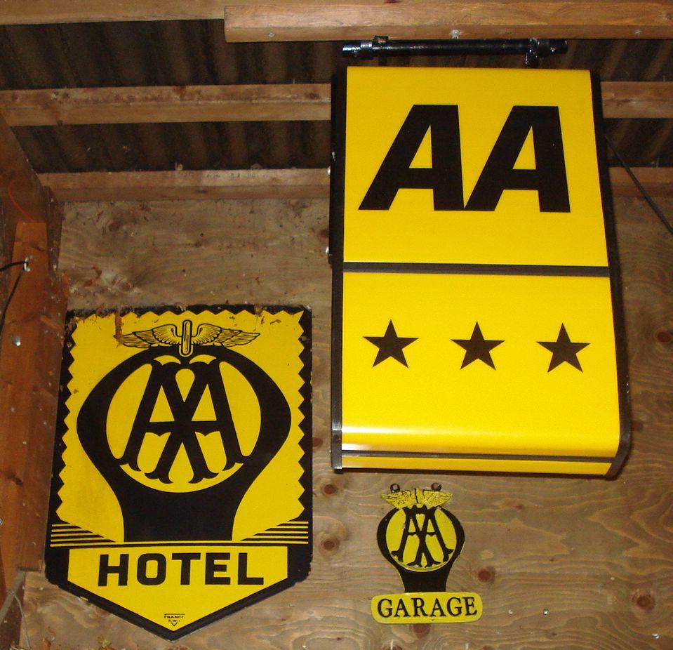 Bonhams Cars : Three AA signs,