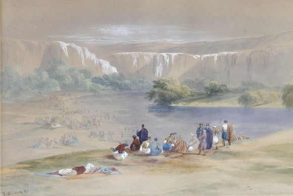 Bonhams : Frank Dillon (British, 1823-1909) The banks of the Jordan