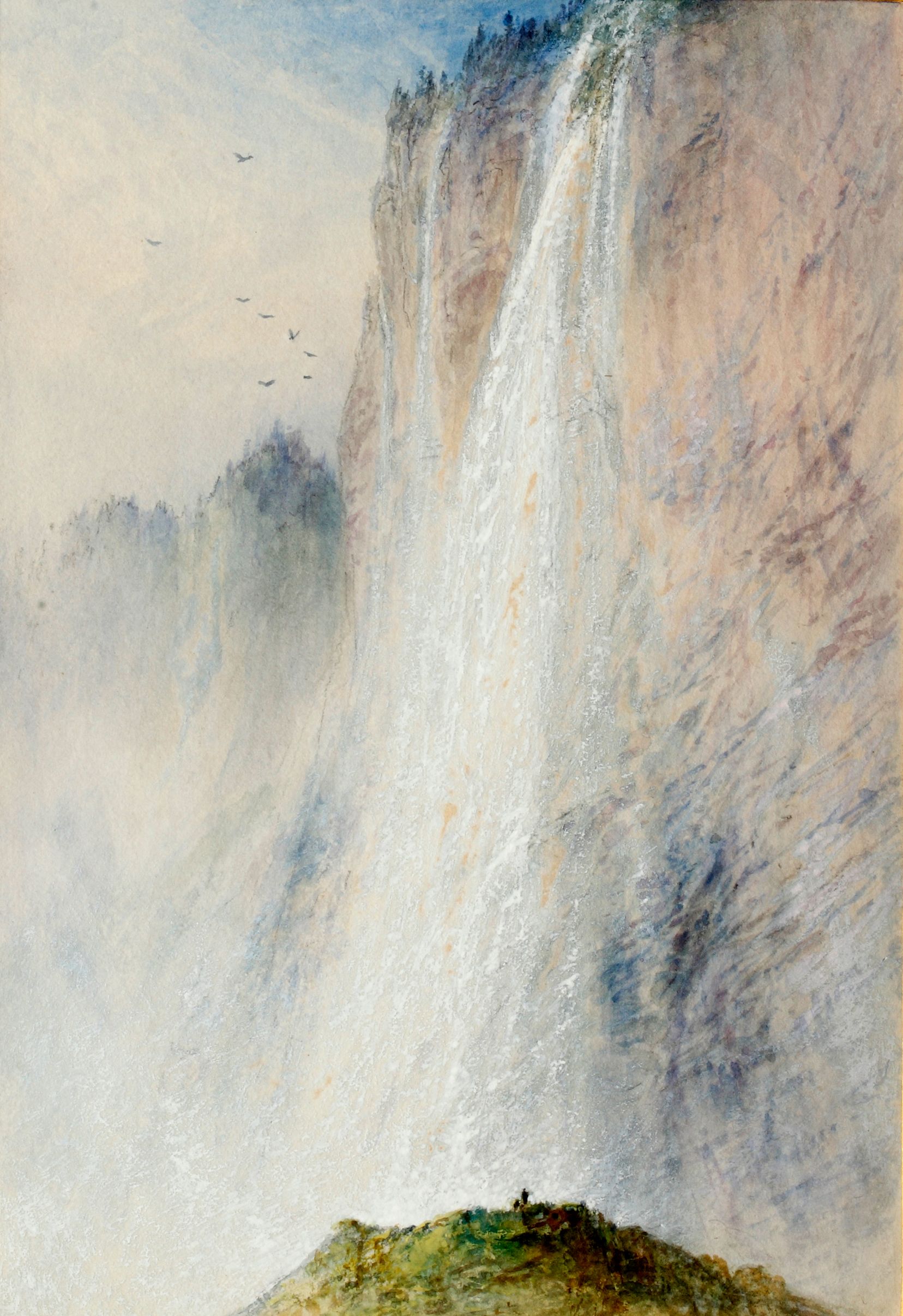 Bonhams : Elijah Walton (British, 1832-1880) The Staulbach, rainy weather