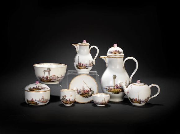 Bonhams : An extensive Meissen tea and coffee service, circa 1765-70