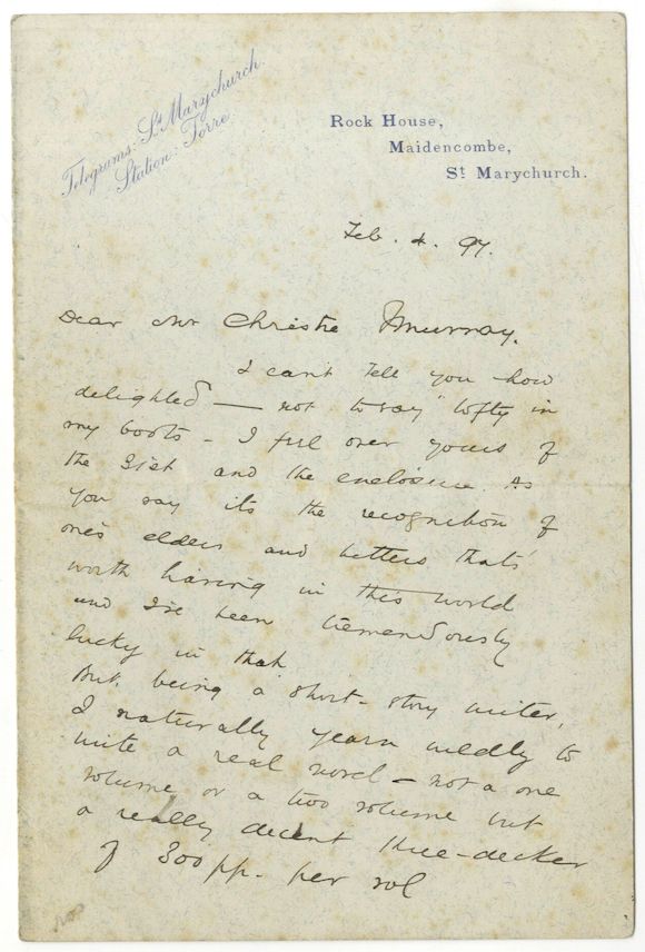 Bonhams : KIPLING (RUDYARD) Autograph letter signed, to Christie Murray ...