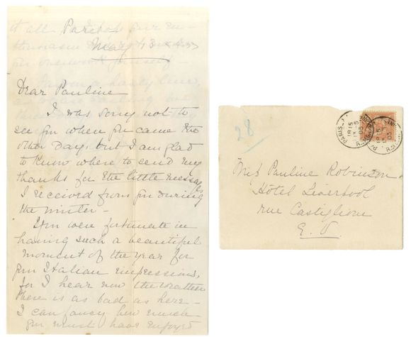 Bonhams : WHARTON (EDITH) Autograph letter signed, 1903
