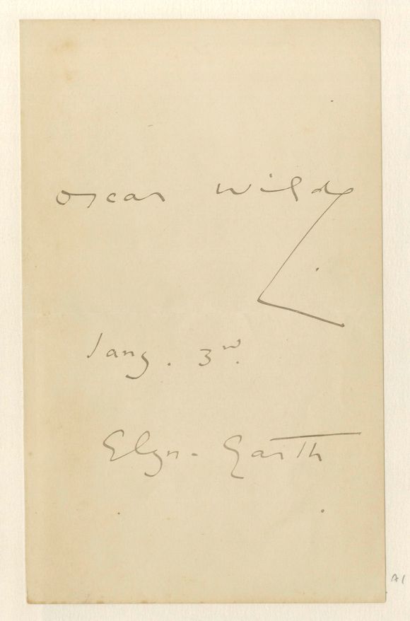 Bonhams : WILDE (OSCAR) Autograph presentation signature, no year
