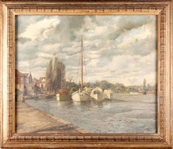 Bonhams : Christopher Sanders RA (British, 1905-1991) The Thames at ...