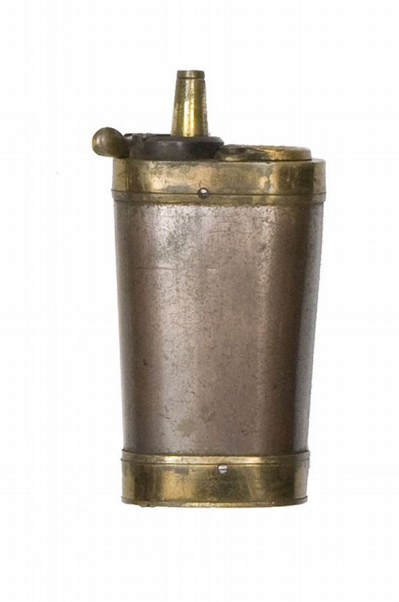 Bonhams : A Brass-Mounted Copper Three-Way Powder-Flask For Percussion ...
