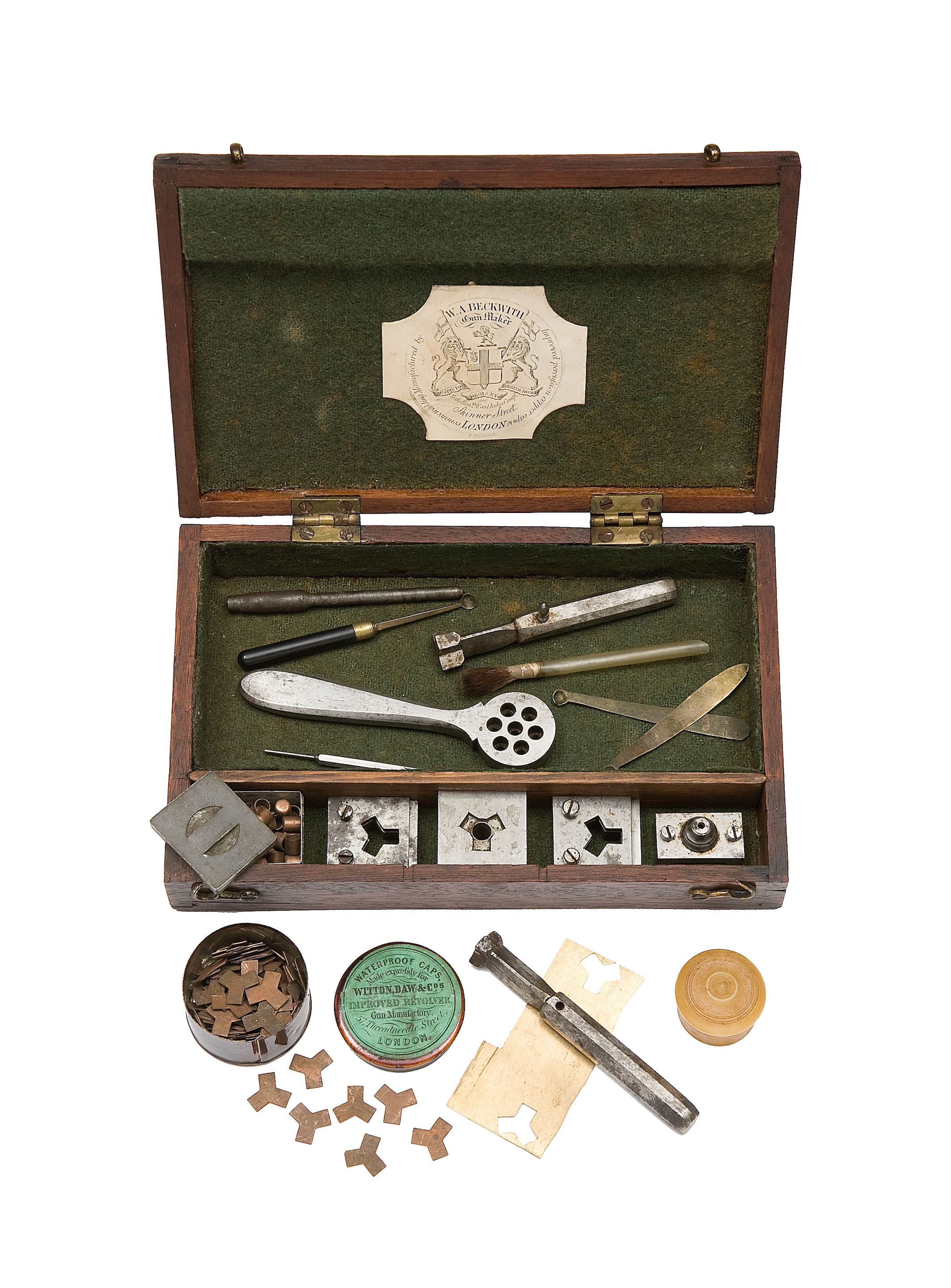 An Extremely Rare Cased Set Of Tools For Making Percussion Caps Circa ...
