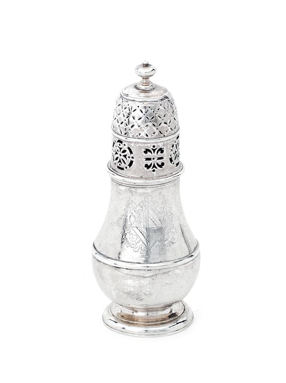 Bonhams : A George I silver caster, by Samuel Welder, London 1715,