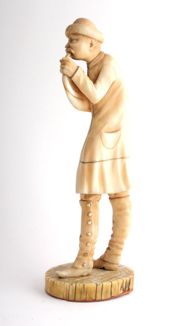 Bonhams : A 19th century German ivory bugle player