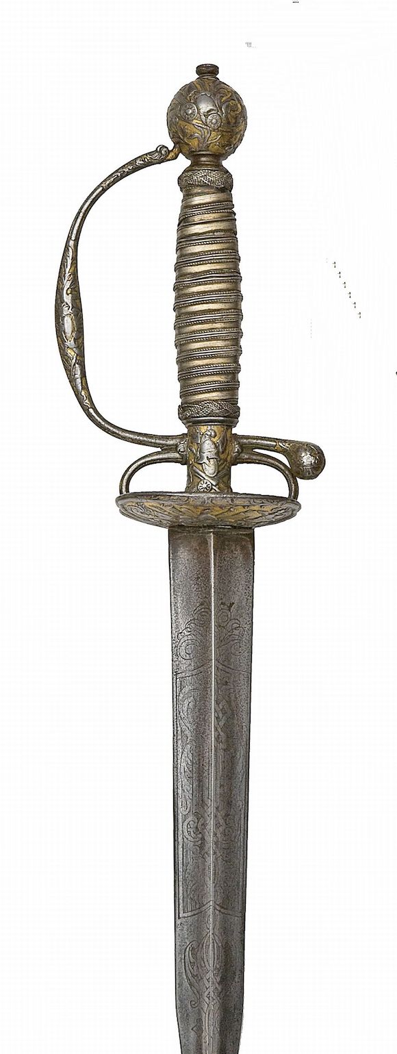 Bonhams : A French Small-Sword With Chiselled And Gilt Hilt