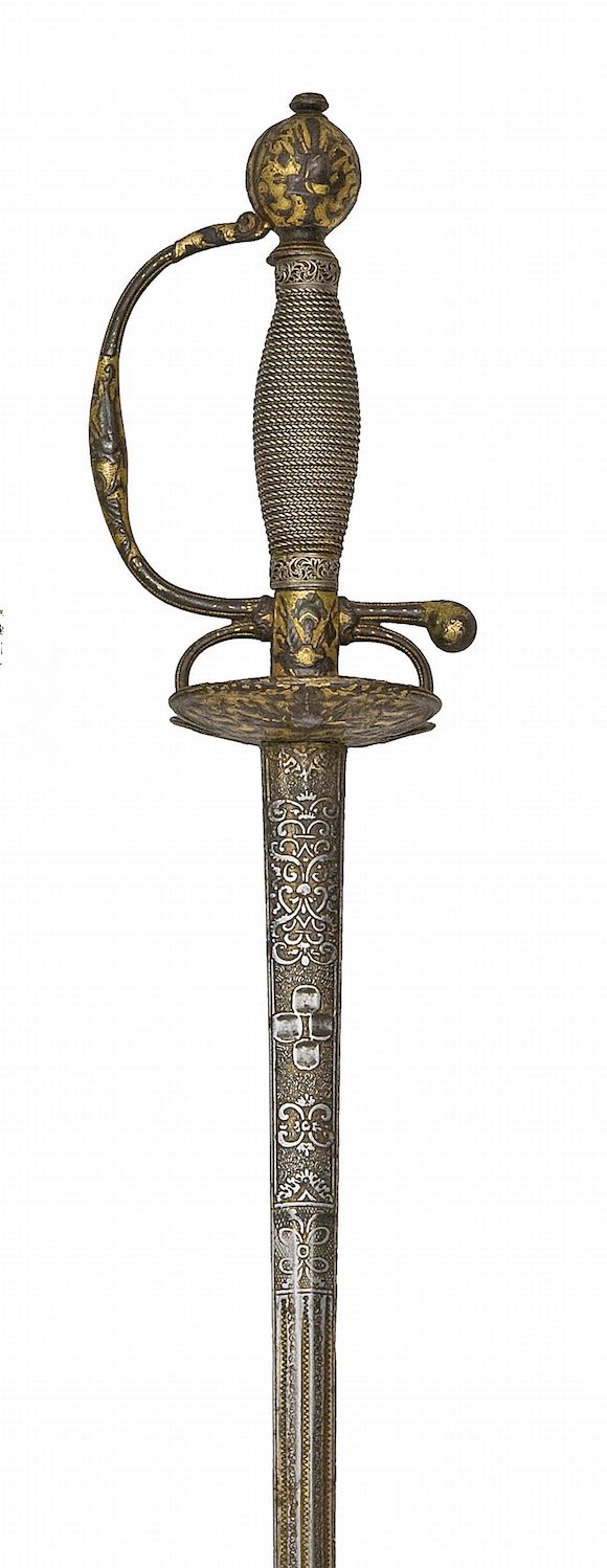 Bonhams : A French Small-Sword With Chiselled And Gilt Hilt