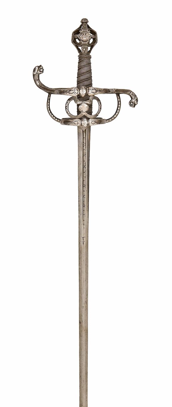 Bonhams : An Unusual Sword-Rapier With Silver-Decorated Hilt