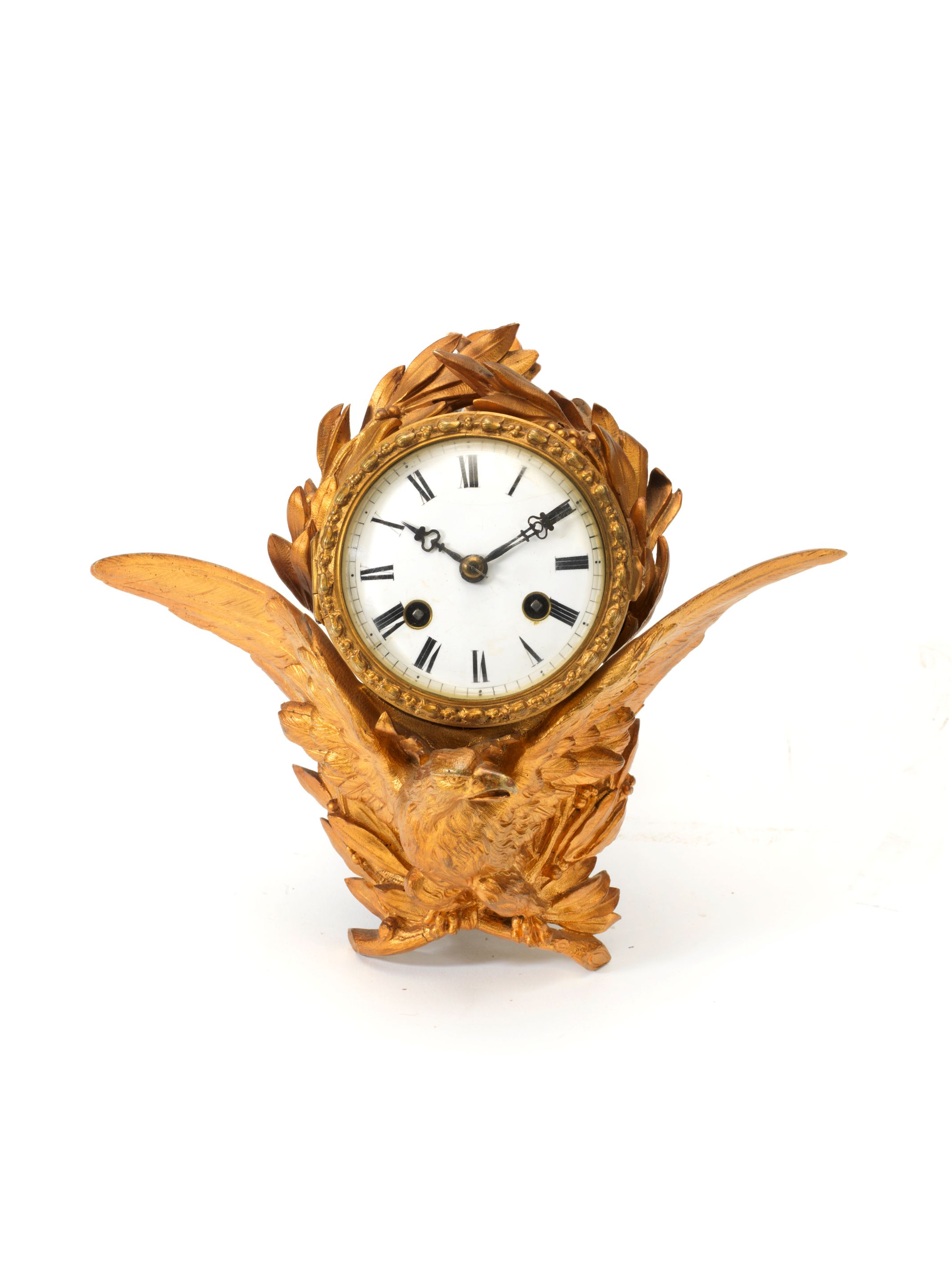 Bonhams : A mid 19th century French gilt bronze cartel clock of small ...