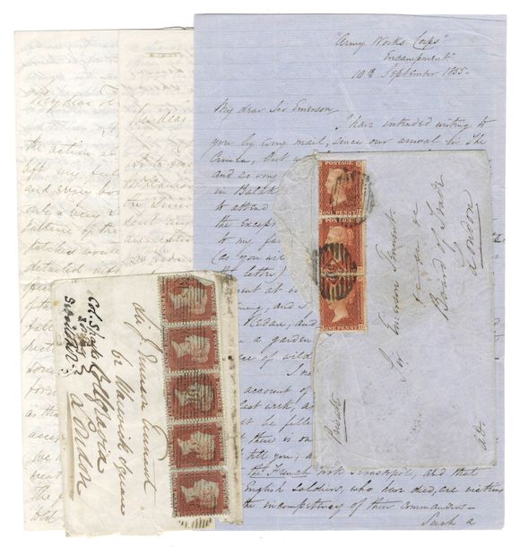 Bonhams : CRIMEAN WAR. Three autograph letters to the traveller and ...