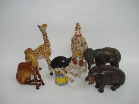 Bonhams : Schoenhut's Humpty Dumpty Circus Ostrich, Arabian Camel ...