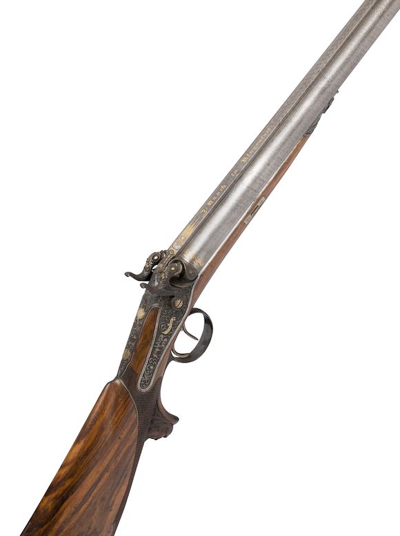Bonhams : A Fine Austrian 15-Bore D.B. Percussion Sporting Gun Built ...