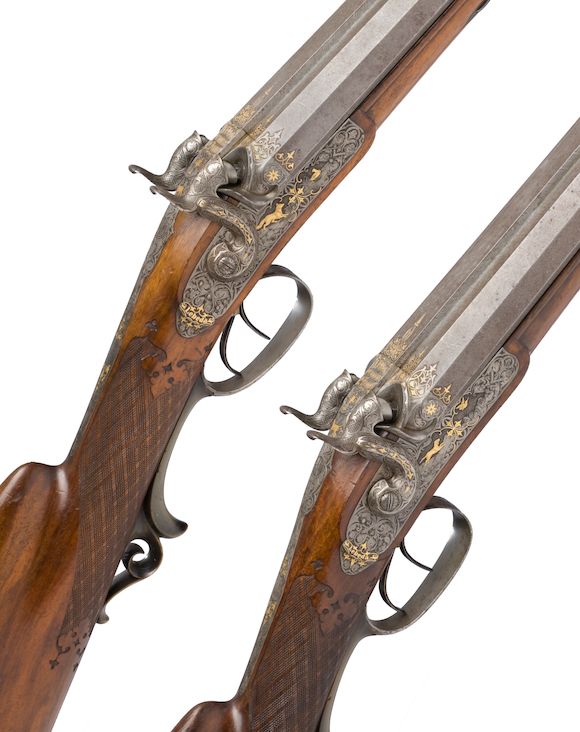 Bonhams : A Very Fine Pair Of Bohemian 10-Bore Percussion Sporting Guns