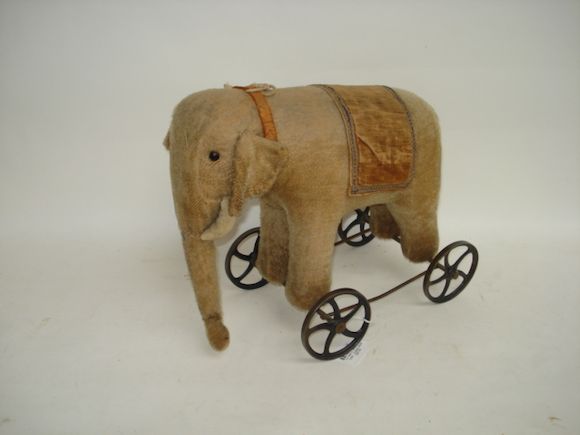 Bonhams : Steiff elephant on wheels, circa 1910