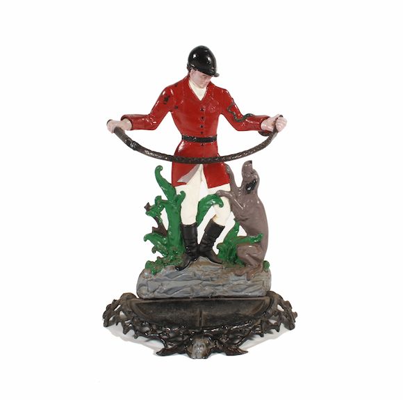 Bonhams : A rare Victorian 'Huntsman and Hound' cast iron stick ...