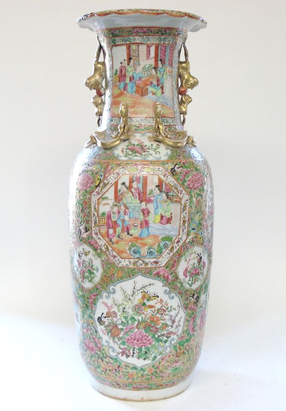 Bonhams : A large Canton ware famille rose vase Late 19th century