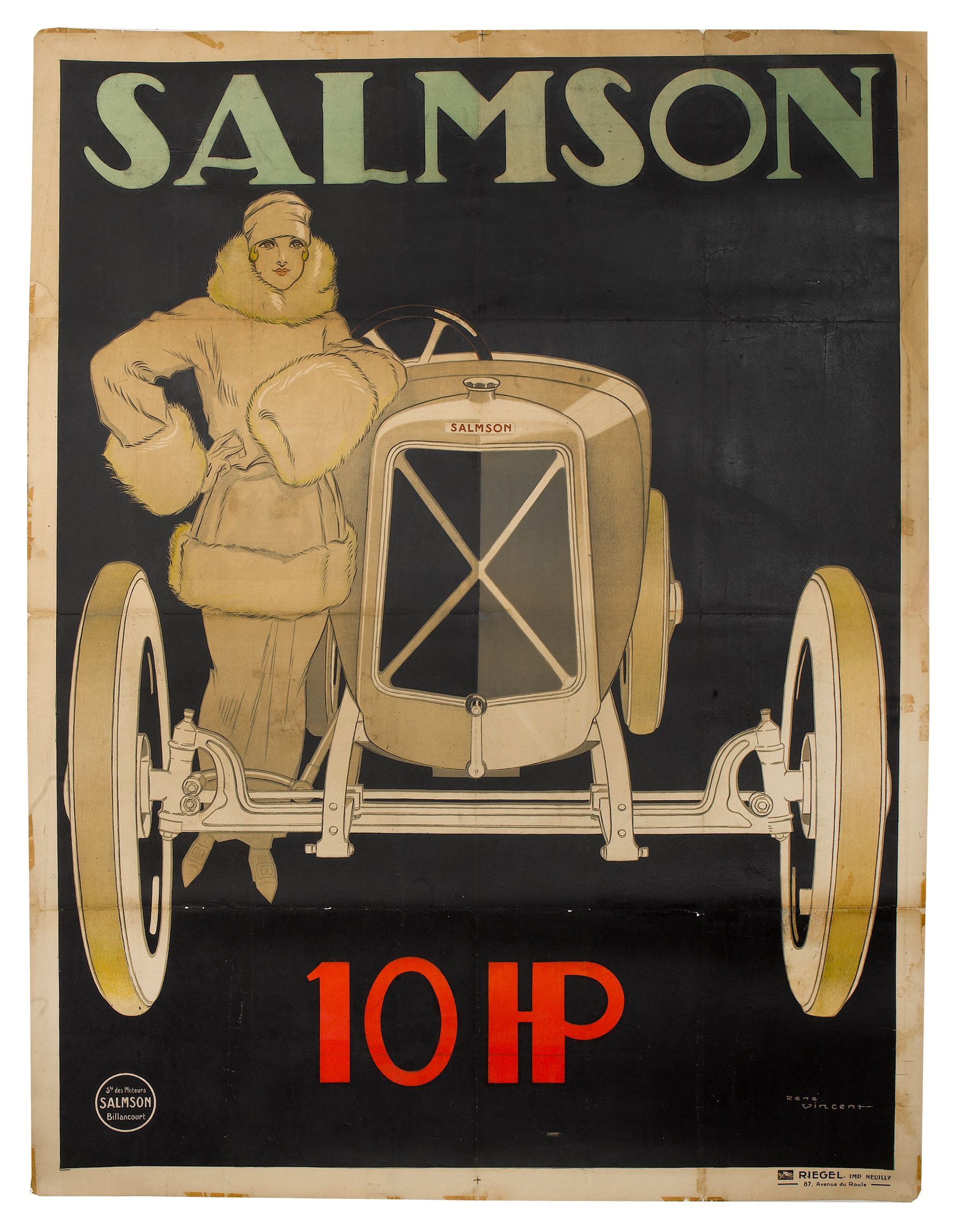 Bonhams Cars : A 'Salmson 10 HP' lithographic poster, after René ...