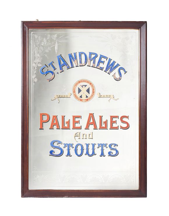 Bonhams : A Victorian Scottish pub advertising mirror For St Andrew's ...