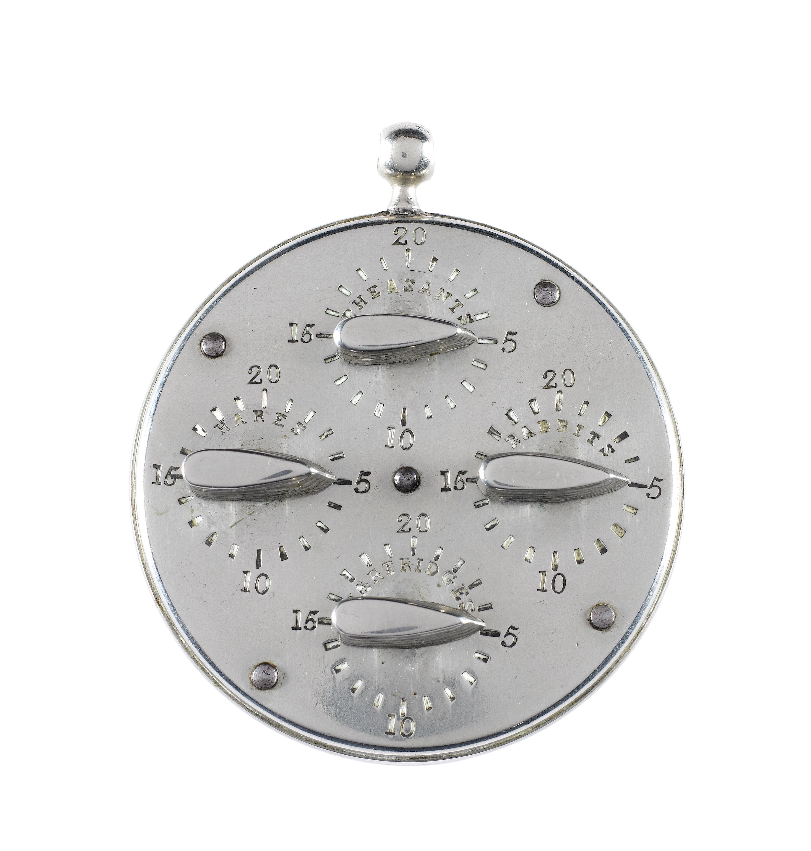 Bonhams : A rare four-dial game-counter by James Dixon & Sons