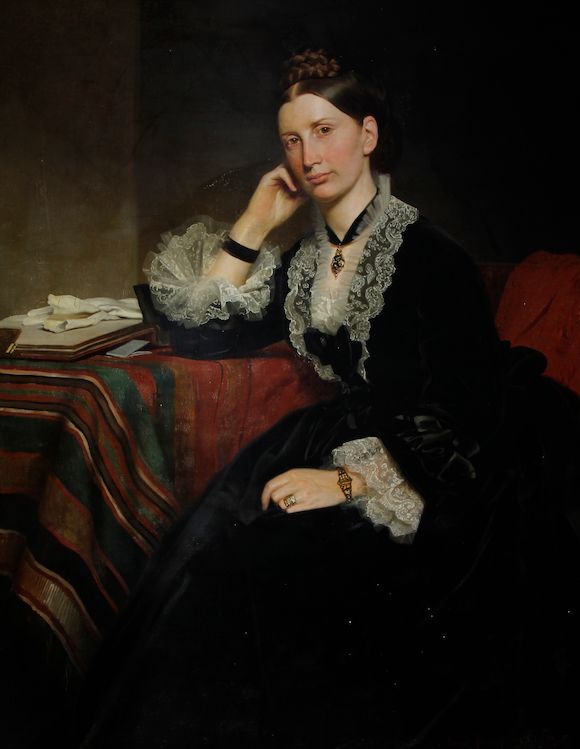Bonhams : Norman MacBeth (British, 1821-1888) Portrait of a Lady ...