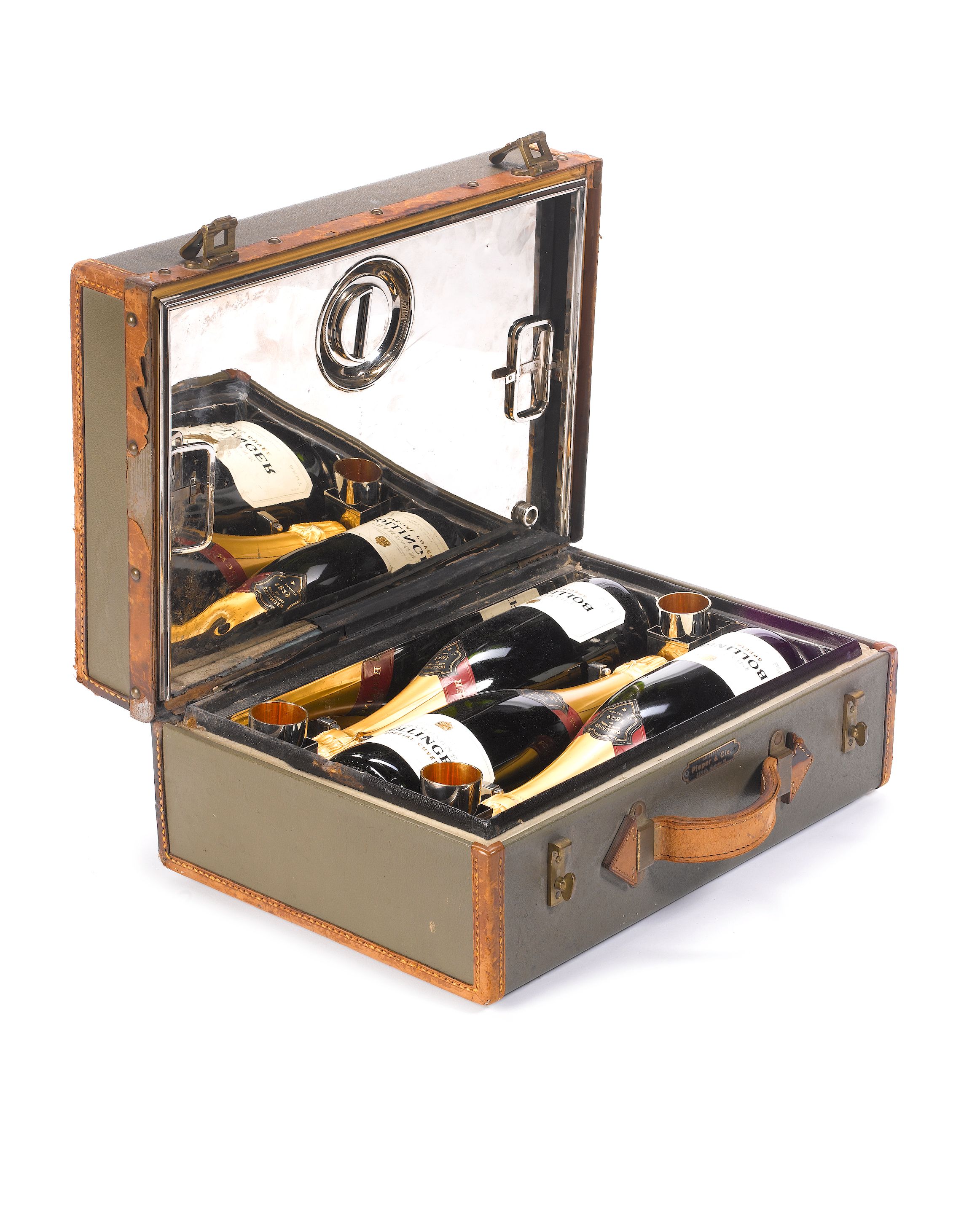 Bonhams Cars : A cased travelling Champagne drinking set for six ...